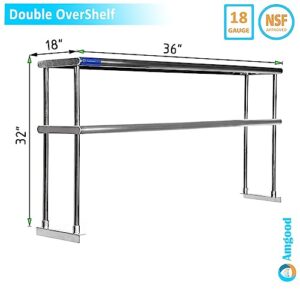 AmGood Double OverShelf Stainless Steel NSF - Many (36" Long x 18" Deep)