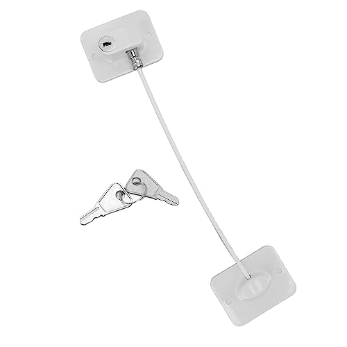 Jopwkuin Lock, Window Lock Cable Restrictor Durable Wide Applications for Refrigerators