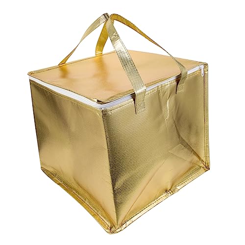 Reusable Grocery Bag Insulation Foldable Grocery Shopping Tote Insulated Pizza Insulated for Delivery Meal Grocery Tote Aluminum Golden Zipper Insulated Delivery Pouch Food