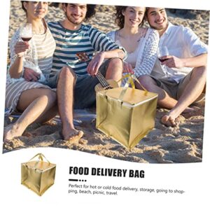 Reusable Grocery Bag Insulation Foldable Grocery Shopping Tote Insulated Pizza Insulated for Delivery Meal Grocery Tote Aluminum Golden Zipper Insulated Delivery Pouch Food