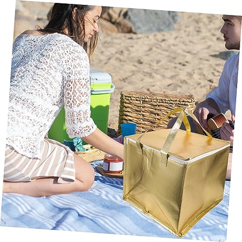 Reusable Grocery Bag Insulation Foldable Grocery Shopping Tote Insulated Pizza Insulated for Delivery Meal Grocery Tote Aluminum Golden Zipper Insulated Delivery Pouch Food