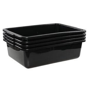 uumitty black commercial bus tubs, 32 l plastic bus box/wash basin, 4 packs