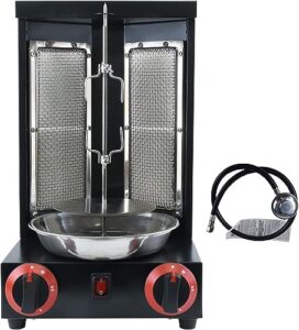 foodizio shawarma doner kebab machine gryo grill with 2 vertical burners broiler