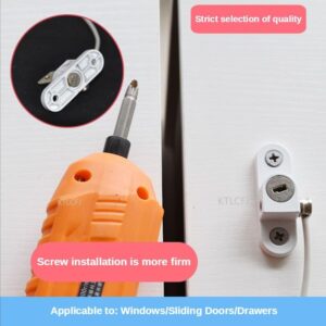 Window Anti-theft Ventilation Limiter Fixed Door and Window Latch Children's Safety Lock Anti-falling Protective Lock - (Color: White)