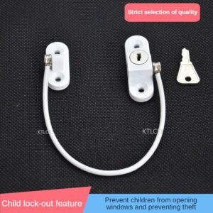 Window Anti-theft Ventilation Limiter Fixed Door and Window Latch Children's Safety Lock Anti-falling Protective Lock - (Color: White)