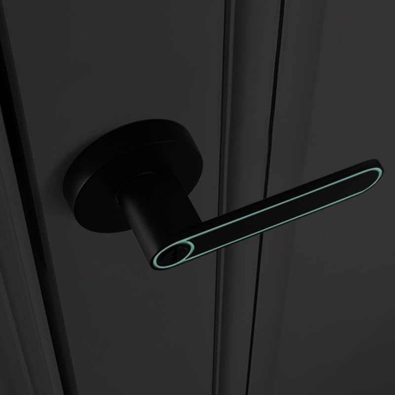 Black household silent strong magnetic suction door luminous lock Simple wooden door indoor handle lock - (Color: black)