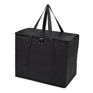 insulated take away bags insulated food delivery bag large capacity thermal food carrier for picnic restaurant fresh seafood cold or warm food, black