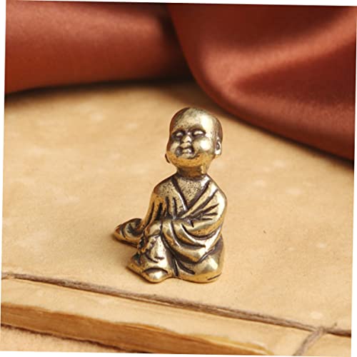 VILLCASE 3pcs Little Monk Ornaments Brass Keychain Brass Decor Keychain for Keys Feng Shui Mens Necklace Pendant Buddha Tea Pet Buddha Pendant Brass Hanging Pendants Brass Hanging Decor Car