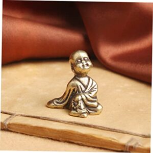 VILLCASE 3pcs Little Monk Ornaments Brass Keychain Brass Decor Keychain for Keys Feng Shui Mens Necklace Pendant Buddha Tea Pet Buddha Pendant Brass Hanging Pendants Brass Hanging Decor Car