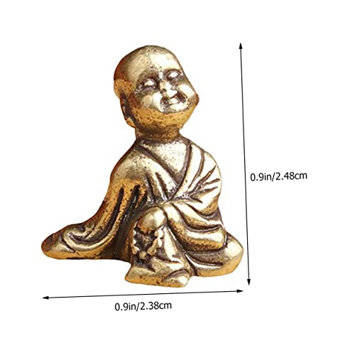 VILLCASE 3pcs Little Monk Ornaments Brass Keychain Brass Decor Keychain for Keys Feng Shui Mens Necklace Pendant Buddha Tea Pet Buddha Pendant Brass Hanging Pendants Brass Hanging Decor Car