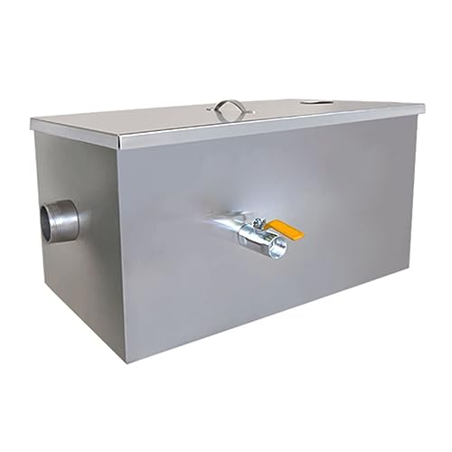 HTRY Commercial Grease Trap, 304 Stainless Steel Water Oil Separator, Oil and Wastewater Treatment Tank Sink, Suitable for Kitchens, Restaurants, and Canteens(Size:Three80 * 40 * 40cm)