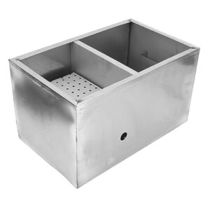 400x250x230mm Grease Trap, Commercial Grease Interceptor 3 Level Filtration Waste Interceptor Stainless Steel Waste Water Oil Water Separator for Home Kitchen, Restaurant, Factory