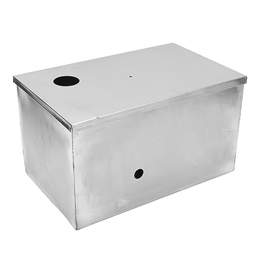 400x250x230mm Grease Trap, Commercial Grease Interceptor 3 Level Filtration Waste Interceptor Stainless Steel Waste Water Oil Water Separator for Home Kitchen, Restaurant, Factory