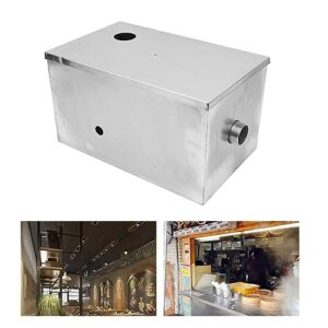 400x250x230mm Grease Trap, Commercial Grease Interceptor 3 Level Filtration Waste Interceptor Stainless Steel Waste Water Oil Water Separator for Home Kitchen, Restaurant, Factory