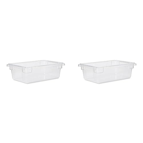 Rubbermaid Commercial Products,Polycarbonate Food Storage Box/Tote for Restaurant/Kitchen/Cafeteria, 3.5 Gallon, Clear (FG330900CLR) (Pack of 2)