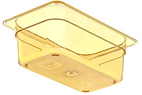 Carlisle FoodService Products 3088113 StorPlus High Heat Food Pan, 4" Deep, Quarter Size, Amber (Pack of 2)