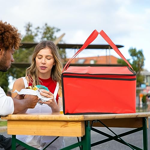 Luxshiny Insulated Food Delivery Bag Catering Food Warmers Bags Insulated Cold Bag Pizza Warming Delivery Bag for Takeaways(Red)