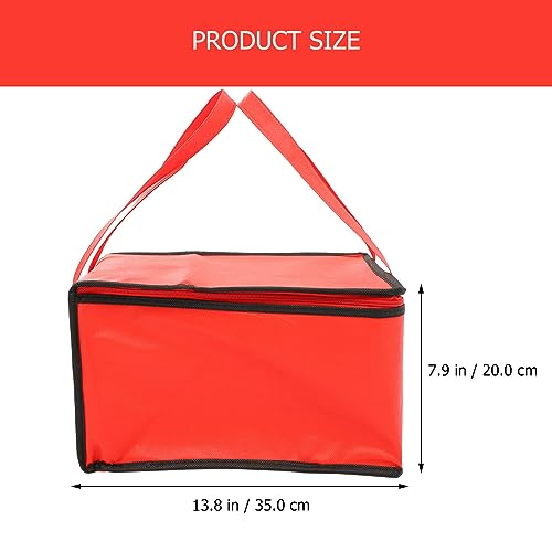 Luxshiny Insulated Food Delivery Bag Catering Food Warmers Bags Insulated Cold Bag Pizza Warming Delivery Bag for Takeaways(Red)