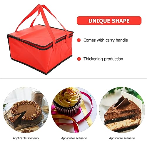 Luxshiny Insulated Food Delivery Bag Catering Food Warmers Bags Insulated Cold Bag Pizza Warming Delivery Bag for Takeaways(Red)