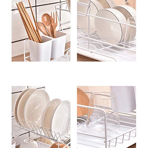 XWWDP Metal Dish Drainer Drying Rack Removable Rust Proof Utensil Holde for Kitchen Counter Storage Rack (Color : D)