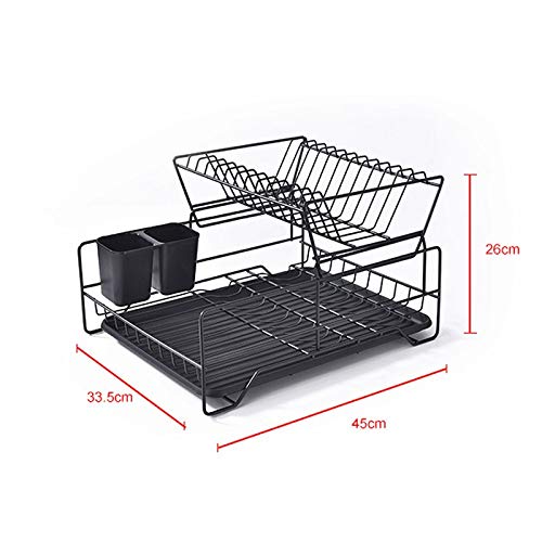 XWWDP Metal Dish Drainer Drying Rack Removable Rust Proof Utensil Holde for Kitchen Counter Storage Rack (Color : D)