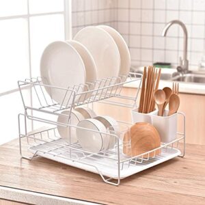 XWWDP Metal Dish Drainer Drying Rack Removable Rust Proof Utensil Holde for Kitchen Counter Storage Rack (Color : D)