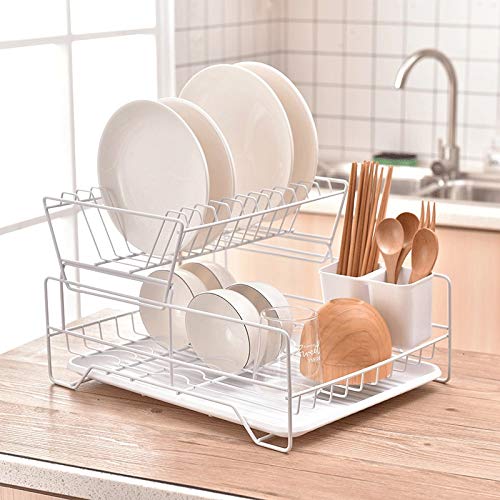 XWWDP Metal Dish Drainer Drying Rack Removable Rust Proof Utensil Holde for Kitchen Counter Storage Rack (Color : D)