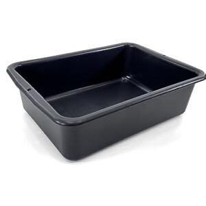 Bus Tub Large Commercial | Bus Box 20" x 15" x 6" | Dark Gray Polypropylene Plastic. (4 Pack)