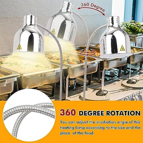 Commercial Kitchen Warming Lamp, Portable Food Heat Lamp Food Warmer, Single/Double Buffet Sculpture Ramp Show Heating Conservation Light, Display Heating Preservation Light (Size : A)