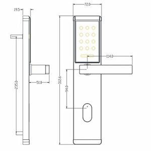 DHTDVD RFID Electronic Door Lock Smart keyless Door Lock for Home Hotel Apartment (Size : Right Outside)