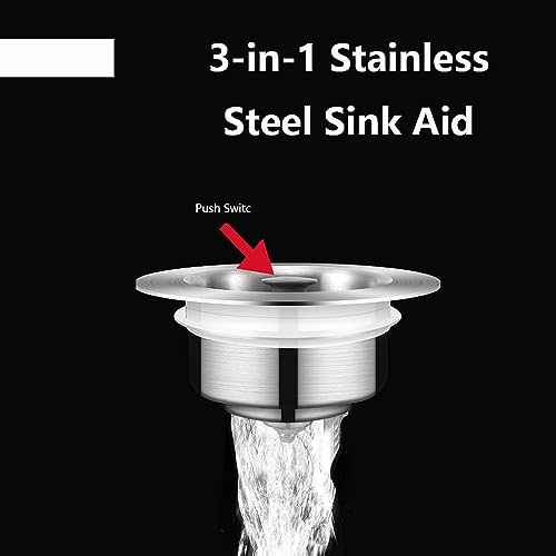 3-in-1 Stainless Steel Sink Aid Kitchen Sink Odor Filte Stainless Steel Kitchen Sink Stopper Stainless Steel Kitchen Sink Drain Strainer and Stopper Combo Kitchen Sink Drain Basket (Color : 1, Size