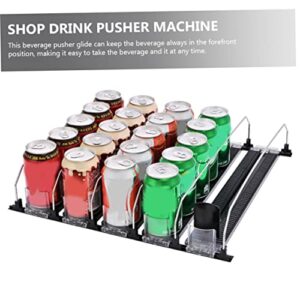 UPKOCH Beverage Organizer Glide Drink Manager Vending+Machines Organizer Drinkware Vending Machine Glide Drink Organizer for Fridge Bottle Can Organizer Black Pusher Machine Pulley