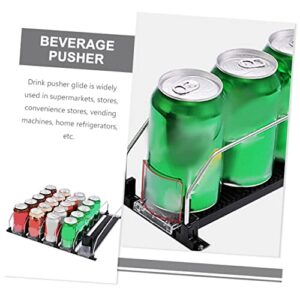 UPKOCH Beverage Organizer Glide Drink Manager Vending+Machines Organizer Drinkware Vending Machine Glide Drink Organizer for Fridge Bottle Can Organizer Black Pusher Machine Pulley