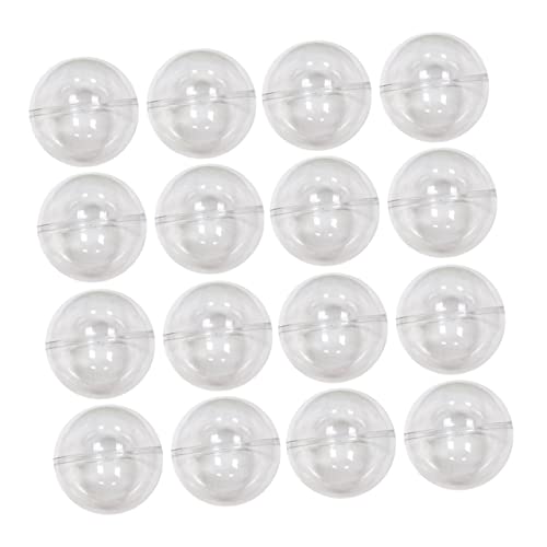 NOLITOY 25pcs Claw Machine Ball for Kids Clear Capsules Vending Machine for Kids Clear Fillable Ornaments Capsule for Gumball Machines Clear Round Ornaments Plastic Ball White tub