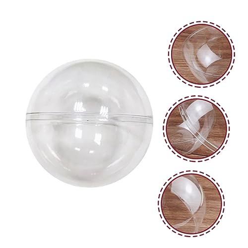 NOLITOY 25pcs Claw Machine Ball for Kids Clear Capsules Vending Machine for Kids Clear Fillable Ornaments Capsule for Gumball Machines Clear Round Ornaments Plastic Ball White tub