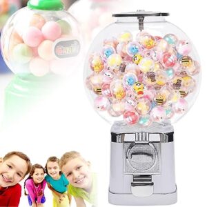 household coin glue ball machine(only machine), mechanical candy vending machine with 17*17cm base diameter 30cm white, candy gumball machine prize machine gumball bank for game stores and retail stor