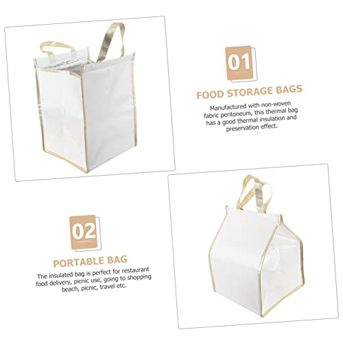 Sosoport Insulation Bags Insulated Bags for Food Cooler Bags for Groceries Icing Bags Disposable nonwoven peritonealwaterproof Takeout Food Bag Cake Cooler Bag Grocery Carrier Bags Folding