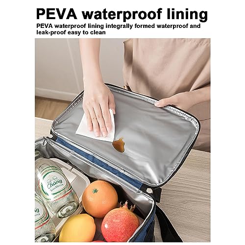 DELURA Soft Travel Bag, Thermal Insulation Bag, Thermal Travel Bag, Fully Waterproof Inside Organizer, Leakproof Food Transport Hot, Cold, Travel Insulated Bag, Beach Cooler Bags for Picnic Camping