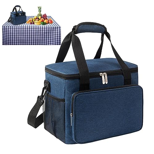 DELURA Soft Travel Bag, Thermal Insulation Bag, Thermal Travel Bag, Fully Waterproof Inside Organizer, Leakproof Food Transport Hot, Cold, Travel Insulated Bag, Beach Cooler Bags for Picnic Camping