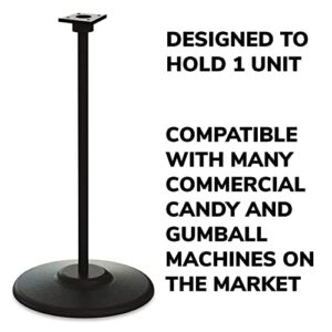 Gumball Machine for Kids - Blue Vending Machine with Stand and Cylinder Globe - Bubble Gum Vending Machine and Black Metal Stand Bundle - Coin Gumball Machine