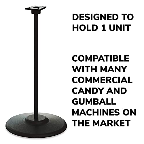 Gumball Machine for Kids - Blue Vending Machine with Stand and Cylinder Globe - Bubble Gum Vending Machine and Black Metal Stand Bundle - Coin Gumball Machine