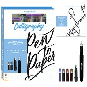 hinkler art maker masterclass collection: calligraphy art kit - beginner to advanced calligraphy - calligraphy guide - calligraphy equipment - craft kits - arts and craft for adults