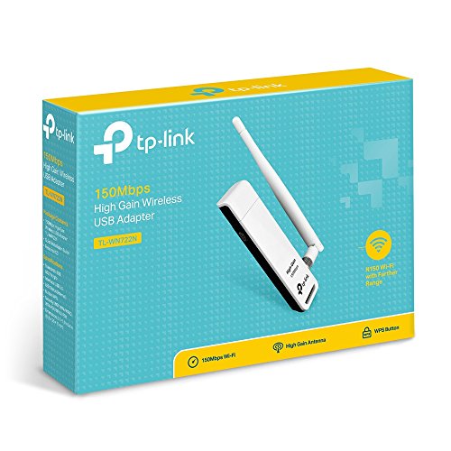 Tp-Link TL-WN722N IEEE 802.11n (Draft) USB - Wi-Fi Adapter. Wireless LITE N Adapter 150M USB HIGH GAIN 1DETACHABLE Antenna WL-AP. 150 Mbps - External