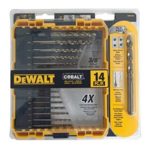 dewalt dw1263 14-piece cobalt alloy pilot point drill bit set