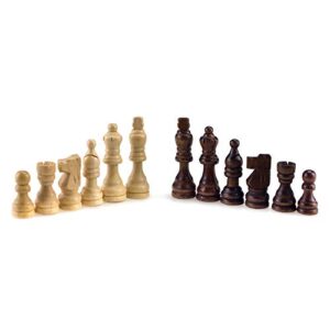 STERLING Games 12" Wooden Chess Set Portable Travel Folding Board with Magnetic Closure and Felted Interior Piece Holder Storage