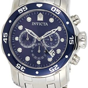 Invicta Men's 0070 "Pro Diver Collection" Stainless Steel and Blue Dial Watch