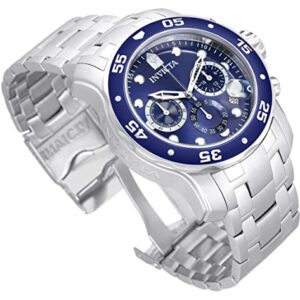 Invicta Men's 0070 "Pro Diver Collection" Stainless Steel and Blue Dial Watch