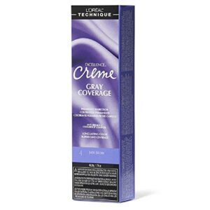 l'oreal paris excellence creme permanent hair color, dark brown no.4, 1.74 ounce