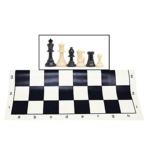 WE Games Chess Sets for Adults, Chess Board is 17 in., Chess Pieces with 3.08 inch King Travel Chess Set, Board Games Storage in Convenient Portable Carry Tube, Games for Adults