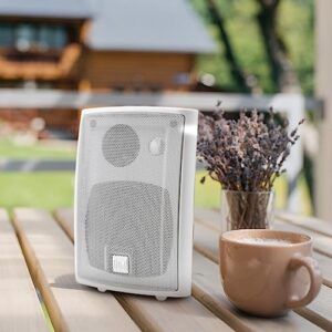 Dual Electronics LU43PW 3-Way High Performance Outdoor Indoor Speakers with Powerful Bass | Effortless Mounting Swivel Brackets | All Weather Resistance | Expansive Stereo Sound Coverage | Sold in Pairs, White